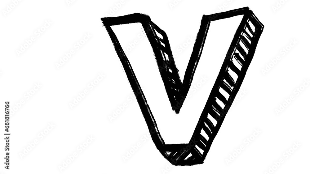 brush stroke hand drawn PNG image with transparent background alphabet ...