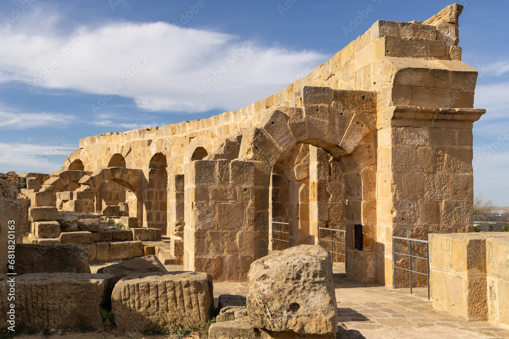 Ruins of the Roman Amphitheater at the Uthina Archaeological Site ...