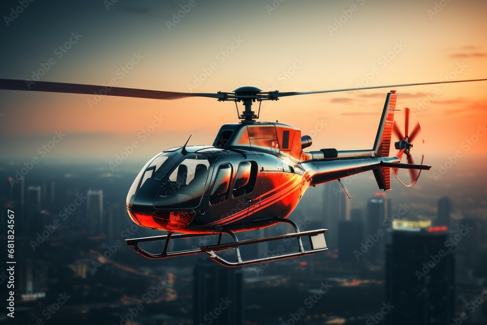 Large-scale Helicopter mockup background. Sky aerospace. Generate Ai ...