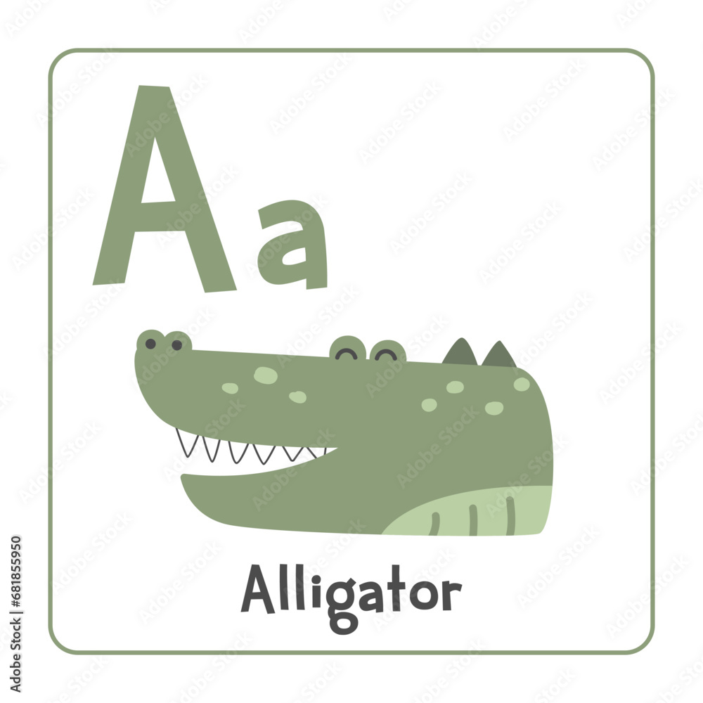 Alligator clipart. Alligator vector illustration cartoon flat style ...