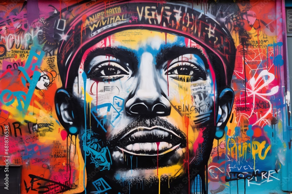 Inspirational Figure Graffiti: A captivating graffiti-style ...