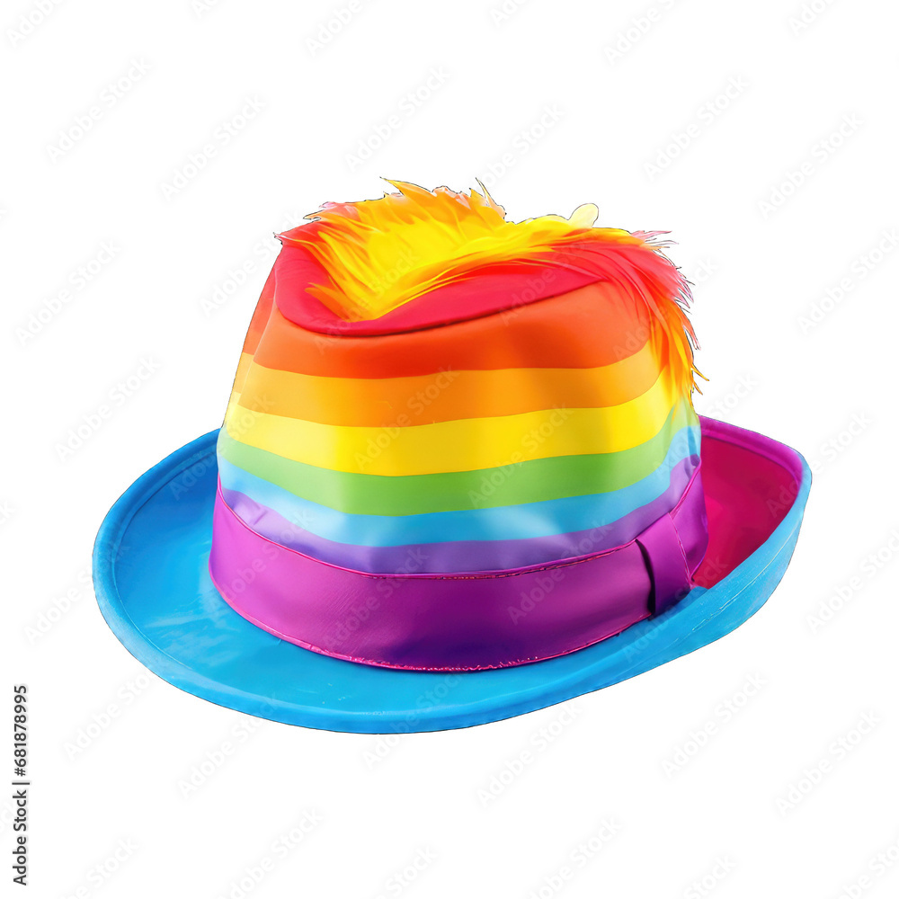 colorful rainbow hat PNG isolated on white transparent background Stock ...