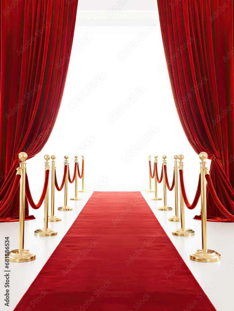hollywood entrance Red carpet isolated on white background created with ...