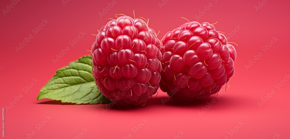 A single, plump raspberry with fine hairs and a deep red color ...