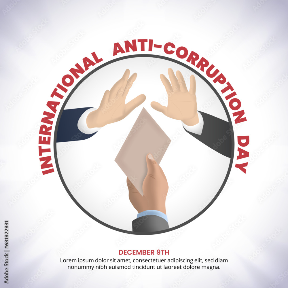 International Anti-corruption Day with an illustration of rejected ...