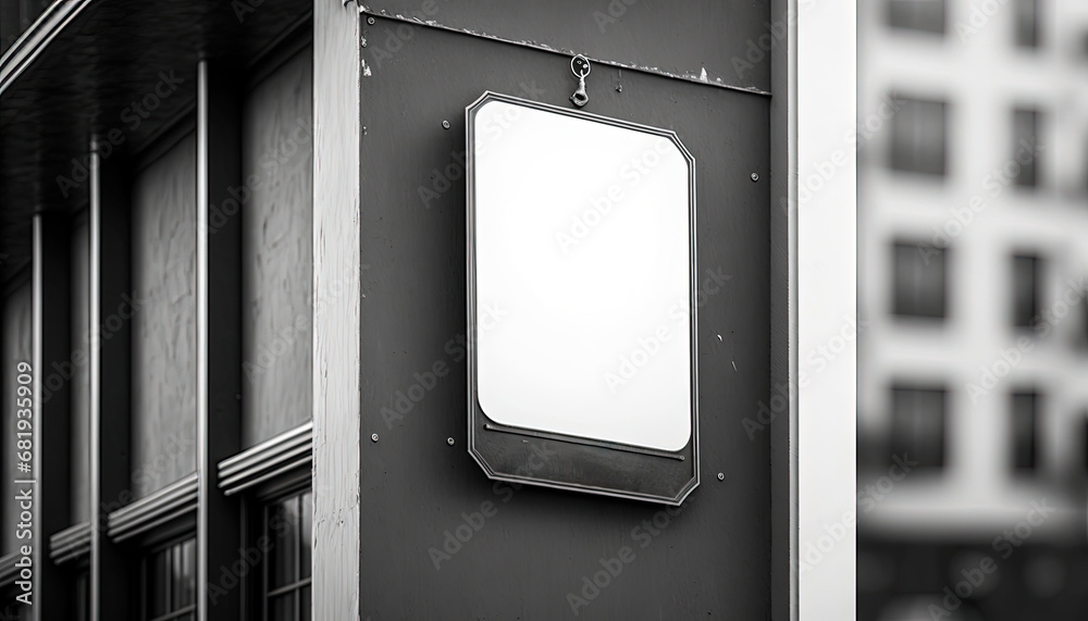 Hanging wall signboard jpeg mockup modern style outdoor signage copy ...