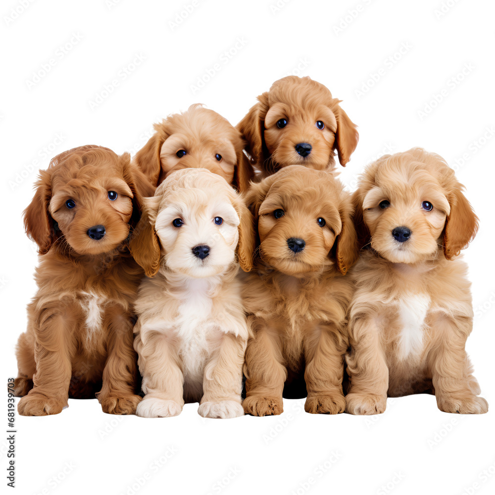 Studio photo of goldendoodle puppies dog on transparent background ...