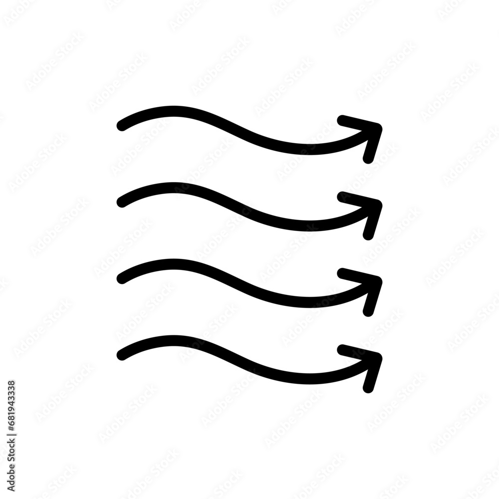 Airflow line icon vector, airflow icon flat trendy vector illustration ...