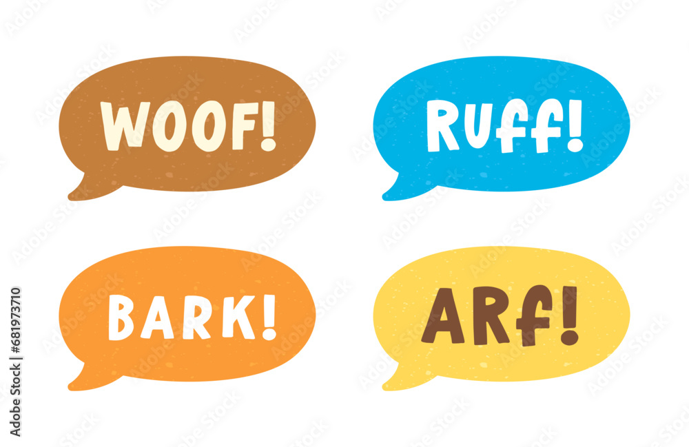 Dog bark animal sound effect text in a speech bubble balloon clipart ...