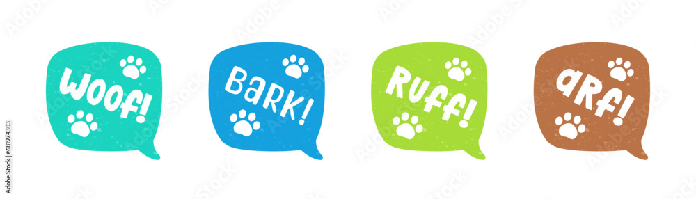 Dog bark animal sound effect text in a speech bubble balloon clipart ...