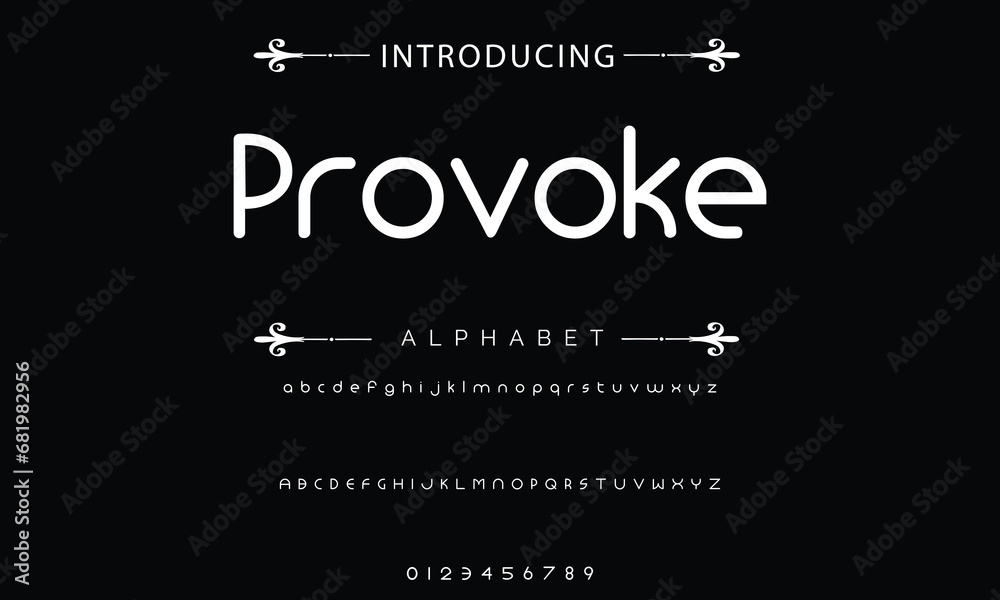 Provoke Modern Bold Font. Sans Serif Font. Regular Italic Uppercase Lowercase Typography urban ...