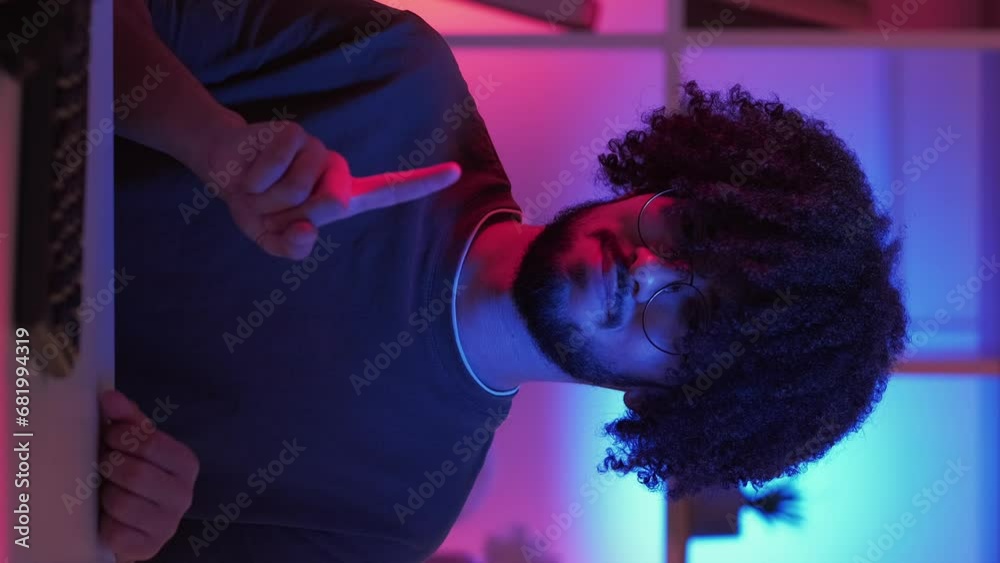 Vertical video. No gesture. Skeptic man. Meme expression. Disagreed guy ...