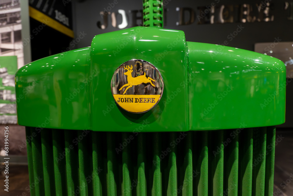 John Deere Tractor and Engine Museum in Waterloo, Iowa. Leaping deer ...