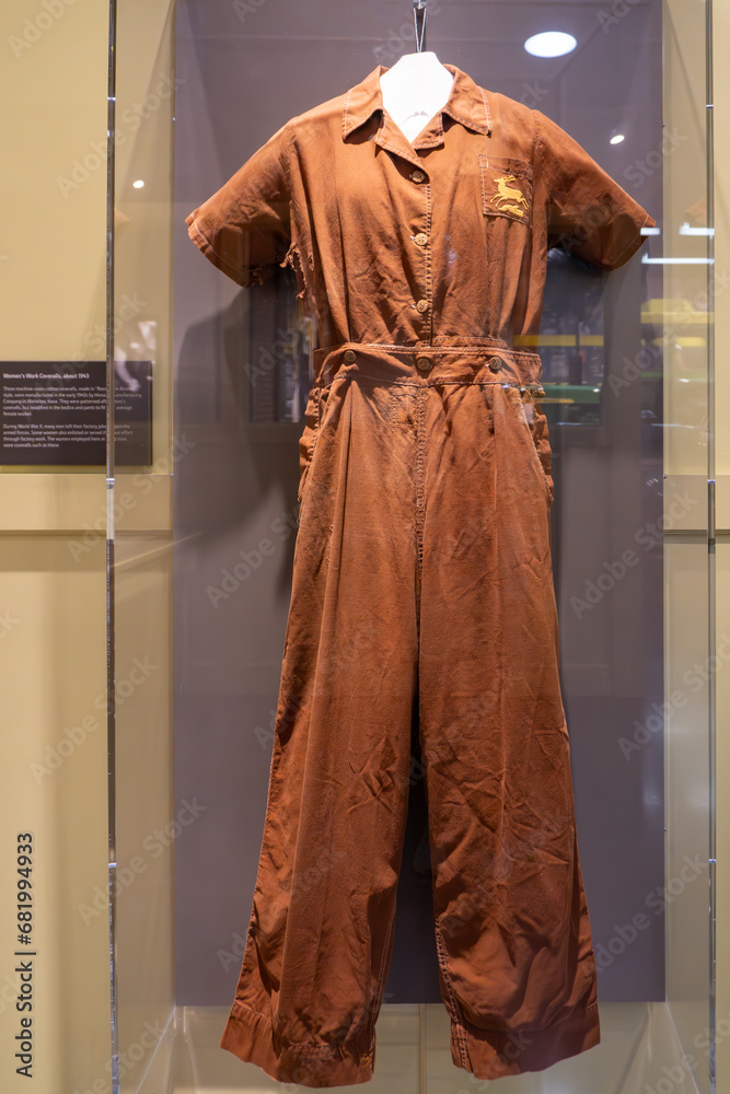 Women's Work Coveralls from 1940s. Rosie the Riveter era. Women took ...