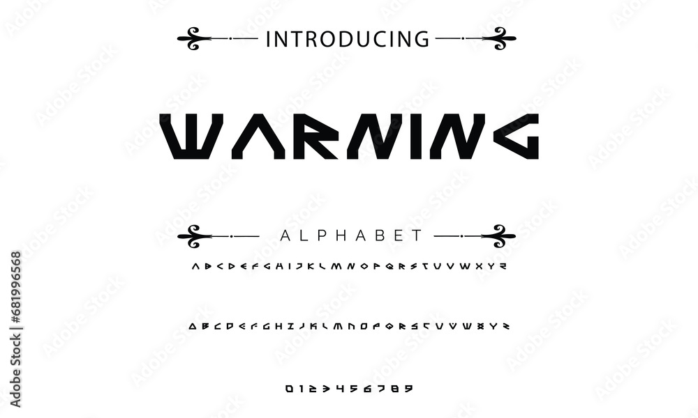 Warning Sport Modern Italic Alphabet Font. Typography urban style fonts ...