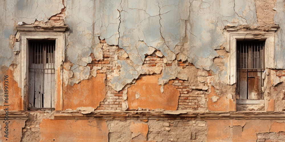 Building showing signs of collapse and decay Stock Illustration | Adobe ...