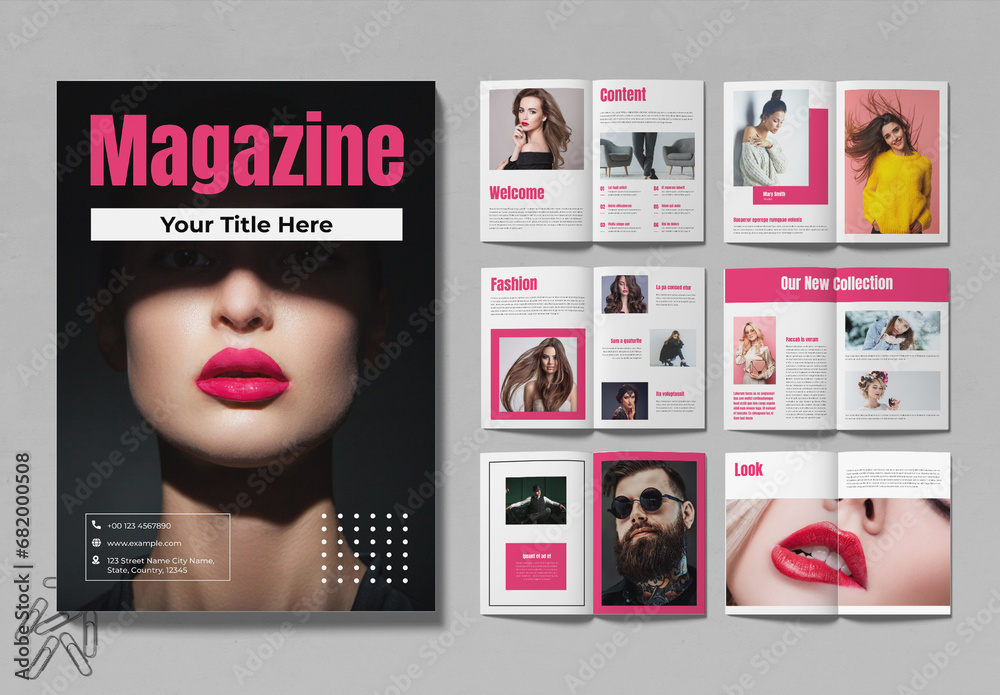 Fashion Magazine Layout Stock Template | Adobe Stock
