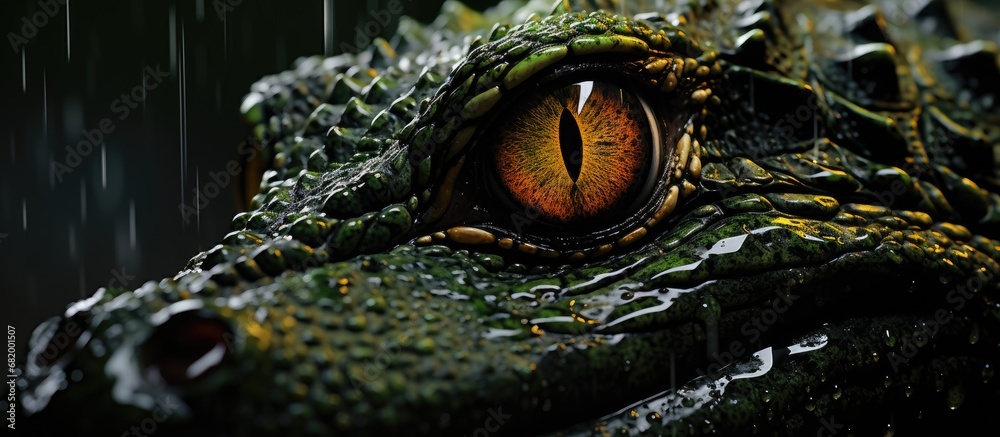 In the heart of the tropical rainforest, an animal lurks with a ...