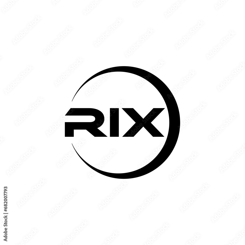 RIX letter logo design with white background in illustrator, cube logo, vector logo, modern ...