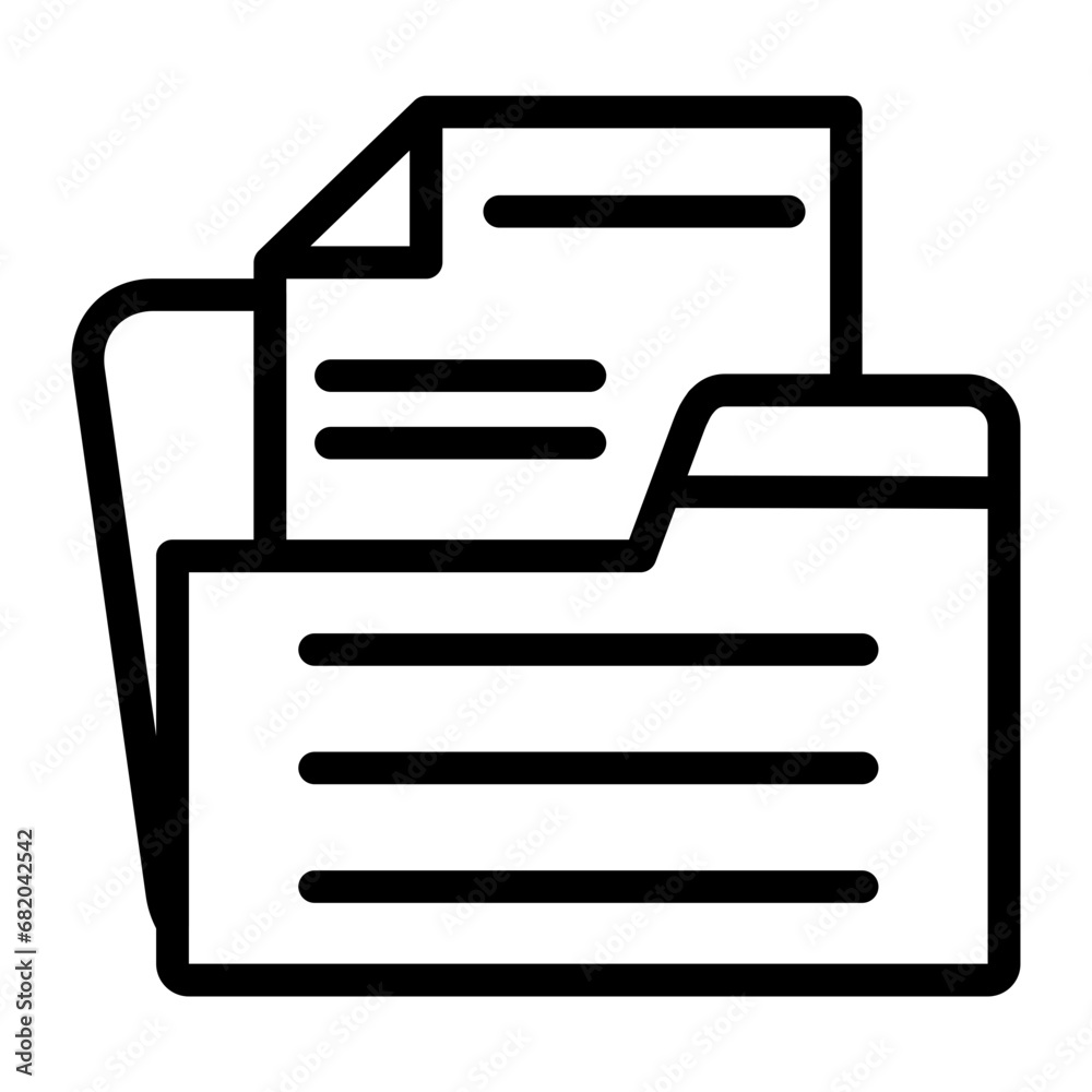 Opened Folder Icon Style Stock Vector | Adobe Stock