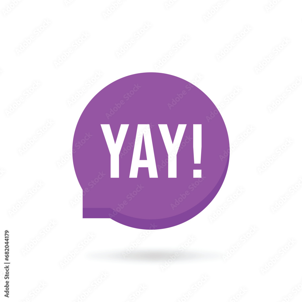 color yay speech bubble like hooray. flat cartoon style trend modern ...