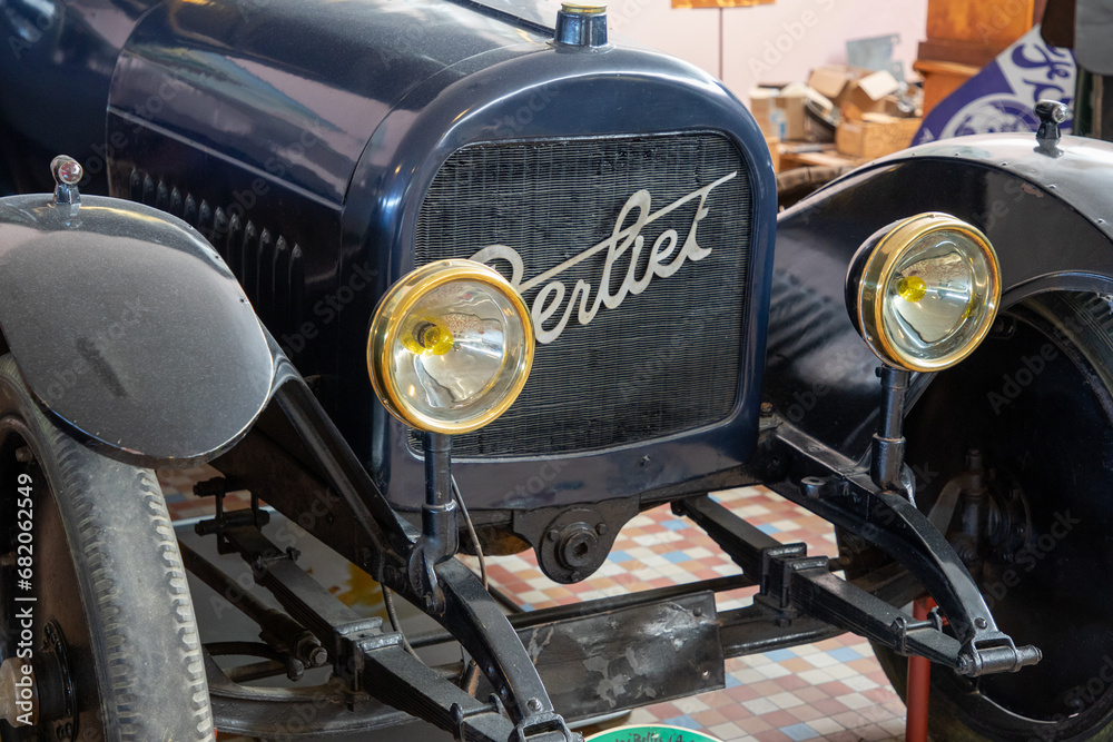 berliet logo brand and text sign car automobile on radiator grill of ...