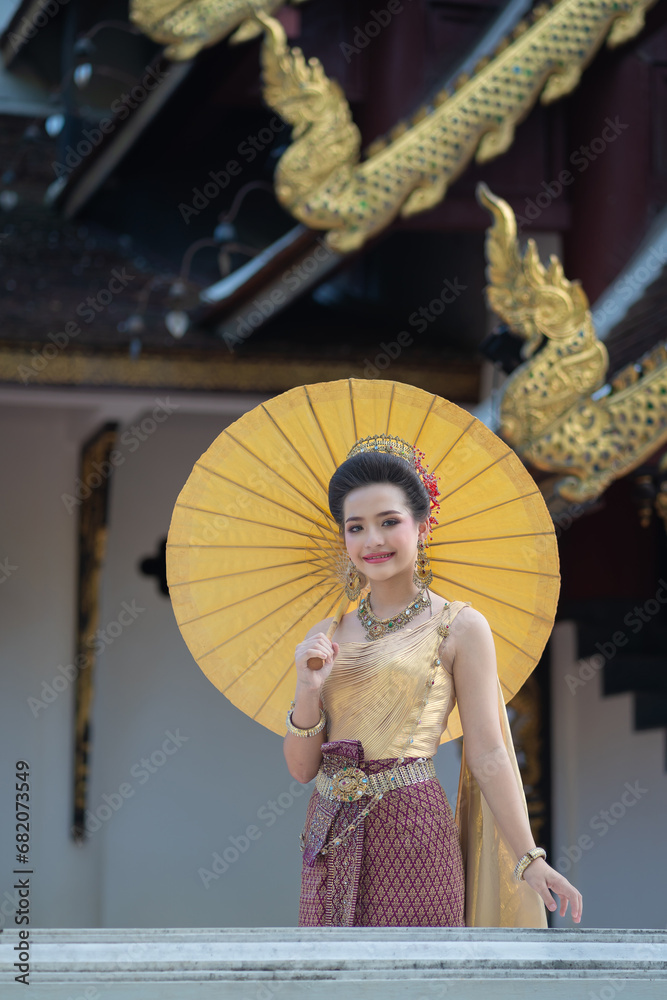 Beautiful Asian Thai Girl Portrait Fashion Of Wearing An Elegant Thai 5032