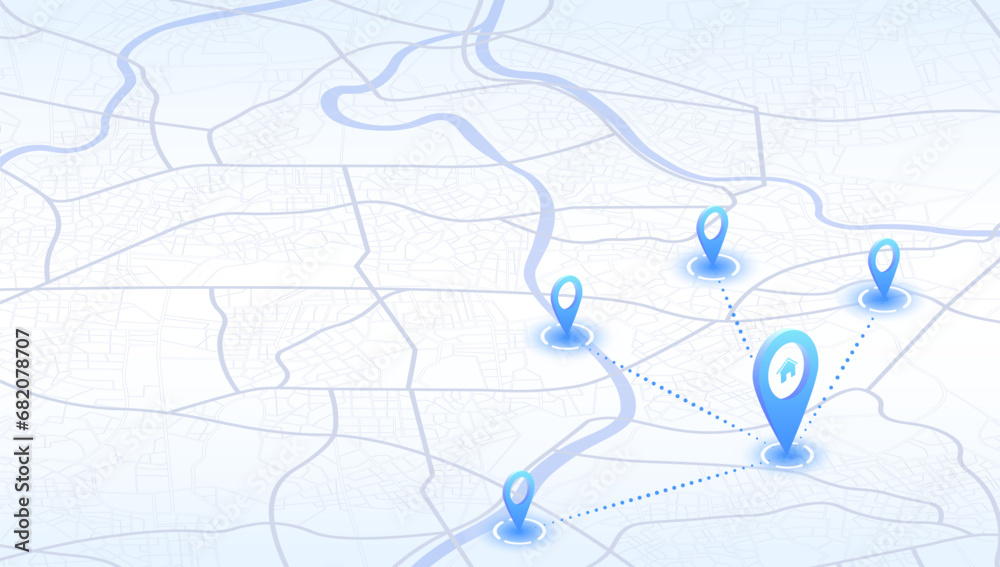Multiple destinations from home. Gps tracking map. Track navigation ...