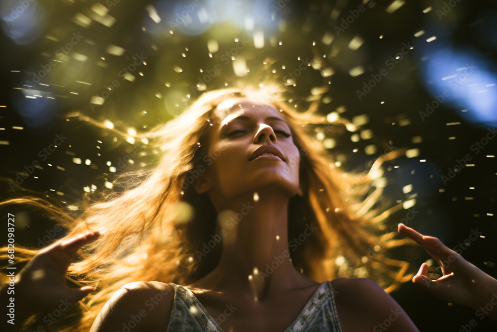 human with Behold, celestial masterpiece capturing resplendent radiance ...