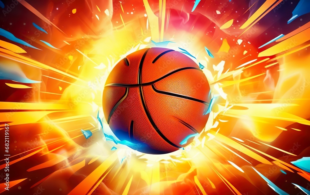 Moving basketball ball graphic poster. March madness banner design ...