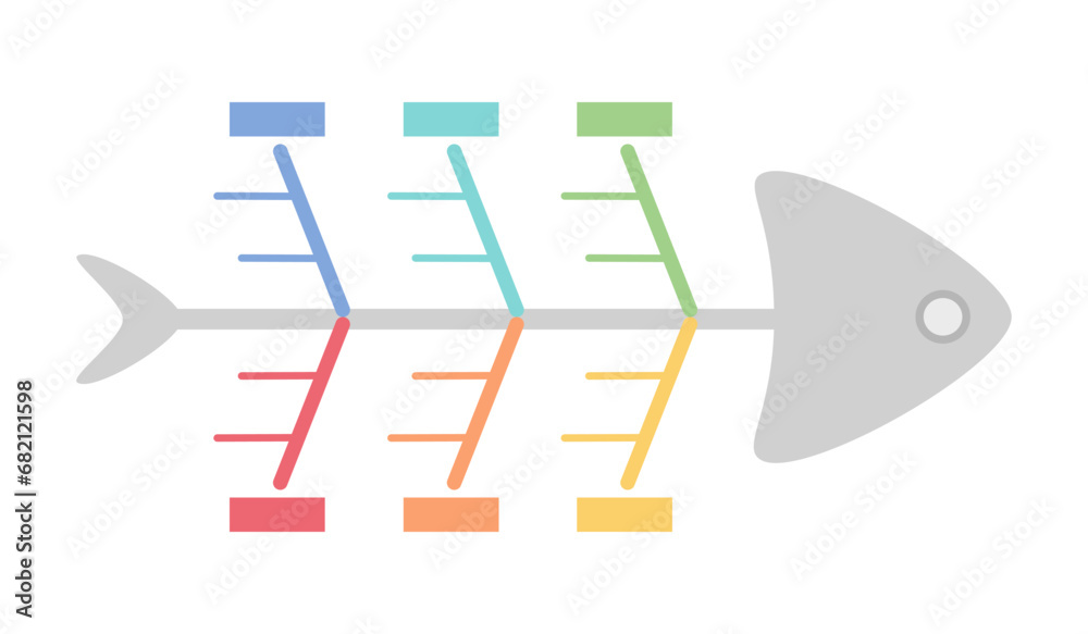 Empty fishbone diagram template in flat design on white background ...