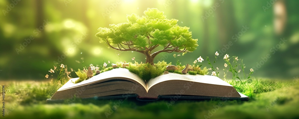 Green Book Tree in Nature: Environmental Education Concept, Eco ...