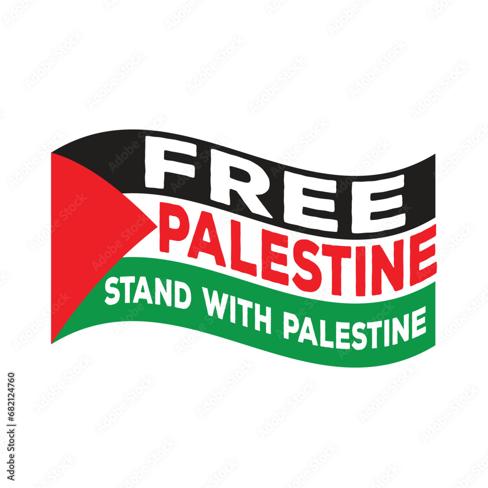 Vetor de Free Palestine Stand With Palestine, Free Palestine Stand With ...