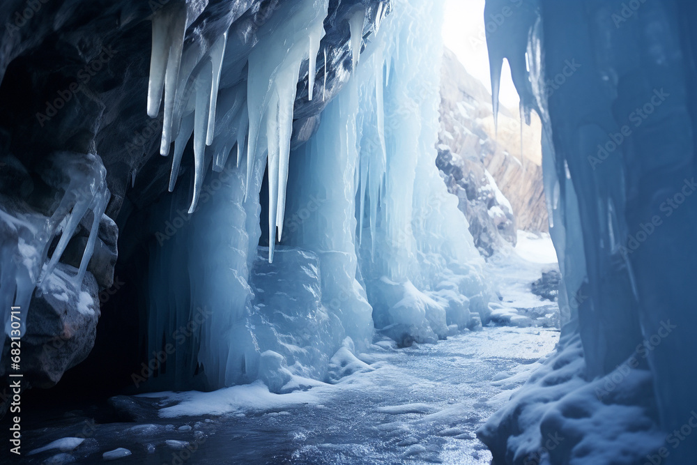 Foto de evolution of ice caves over time represents constant changes ...