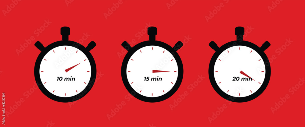 10 minute timer stopwatch timer red vector editable design Stock Vector ...