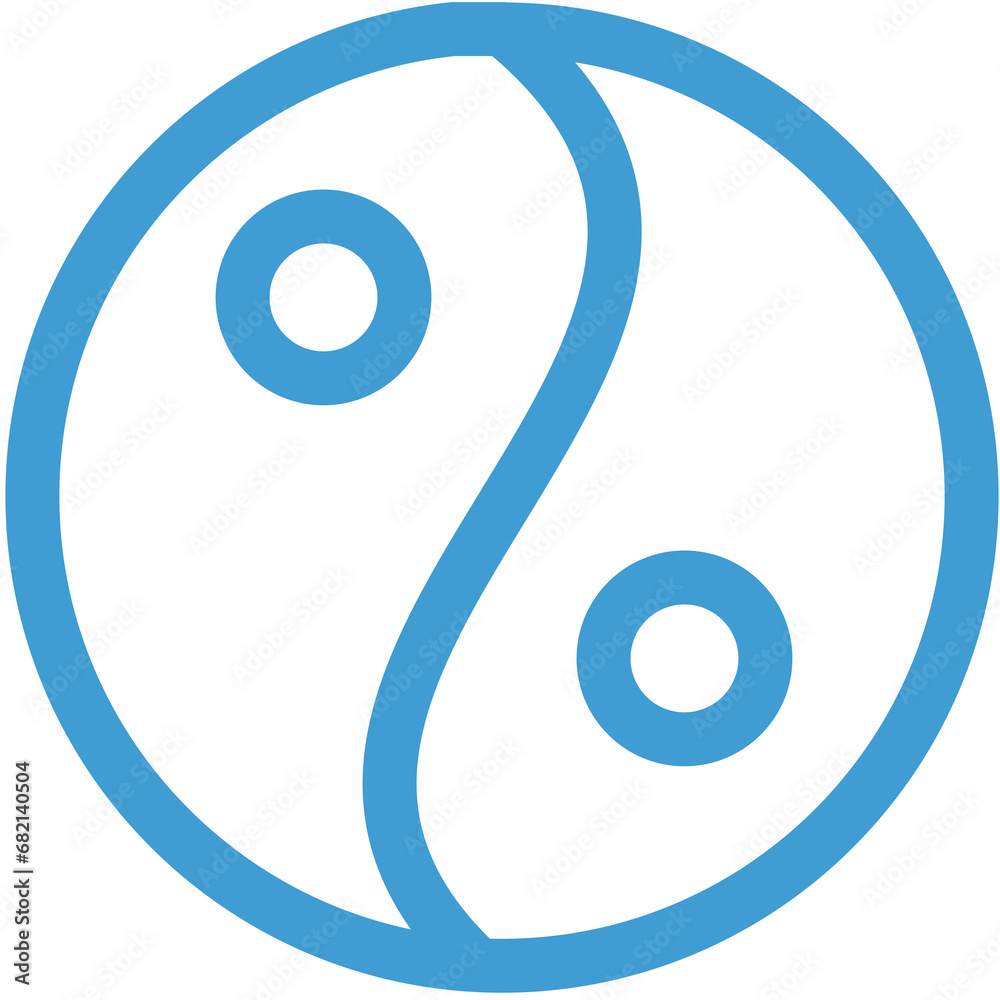 Digital png illustration of blue jin jang sign on transparent ...