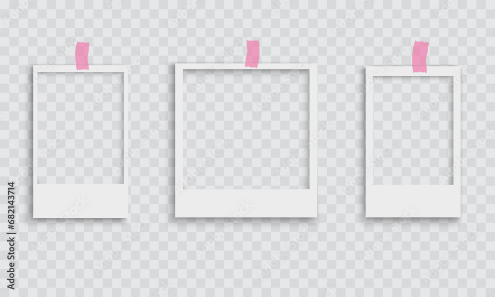 Vector Polaroid Frames: Realistic Photo Templates with Shadows. Vintage ...