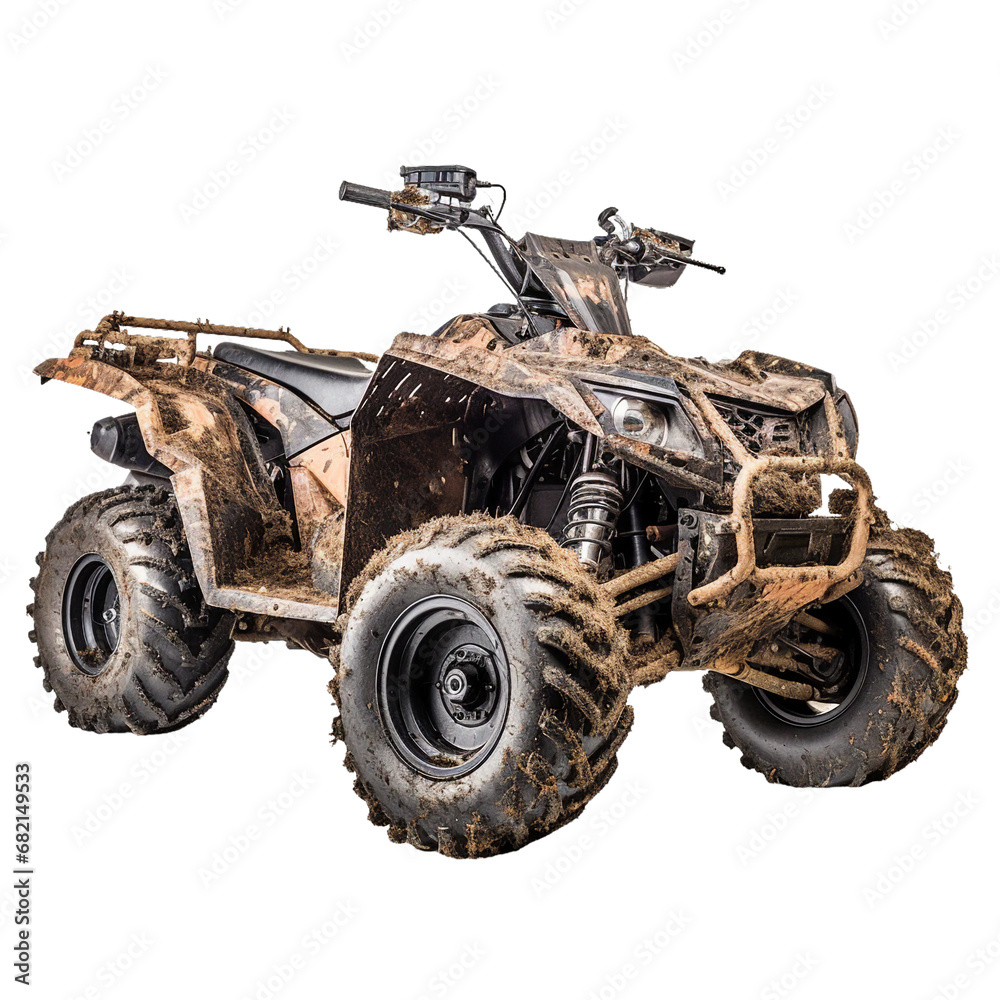 Ruined Quad Bike, transparent background, isolated image, generative AI ...