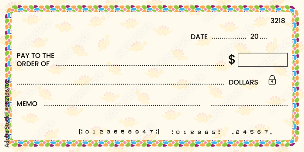 Vecteur Stock blank cheque Templates for Kids, chequebooks for kids ...