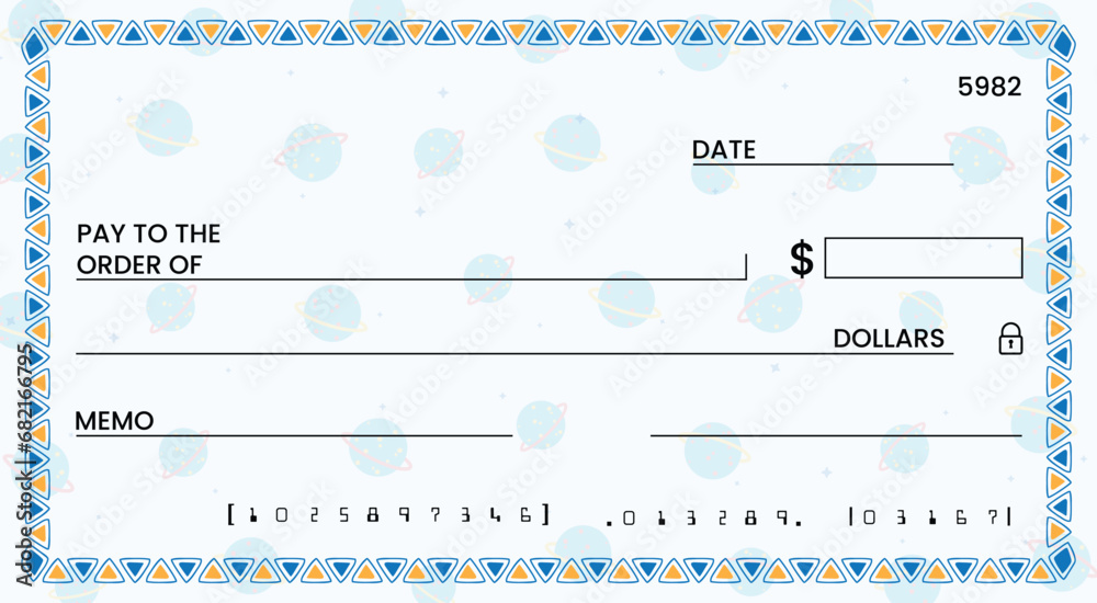 Vecteur Stock blank cheque Templates for Kids, chequebooks for kids ...