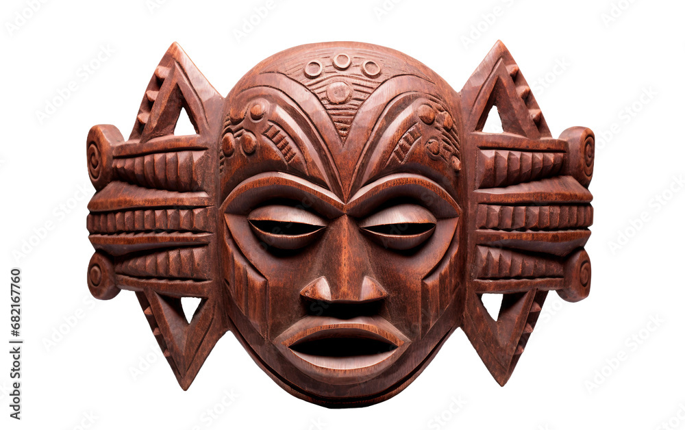 Yoruba Carved Mask Cultural Emblem Isolated on Transparent Background ...