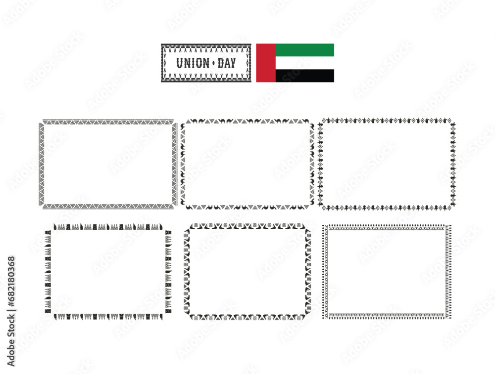 52 UAE National Day. UAE Flag. Union Day of United Arab Emirates. Frame ...