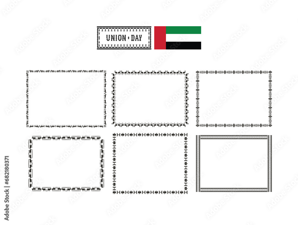 52 UAE National Day. UAE Flag. Union Day of United Arab Emirates. Frame ...