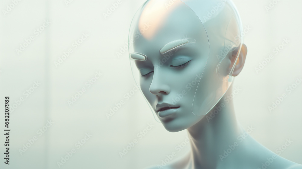 Newly manufactured augmented biomechatronic cyborg female in stasis ...
