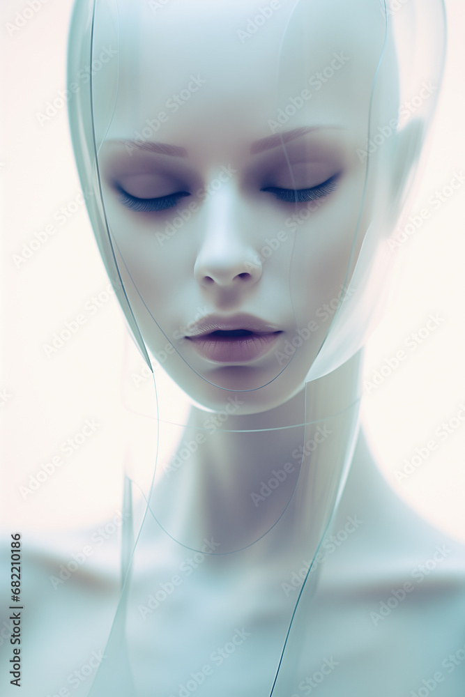 Newly manufactured augmented biomechatronic cyborg female in stasis ...