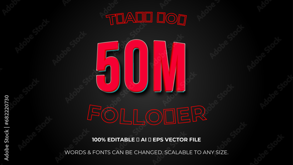 Thank you 50 miilion followers congratulation template banner. 50M ...