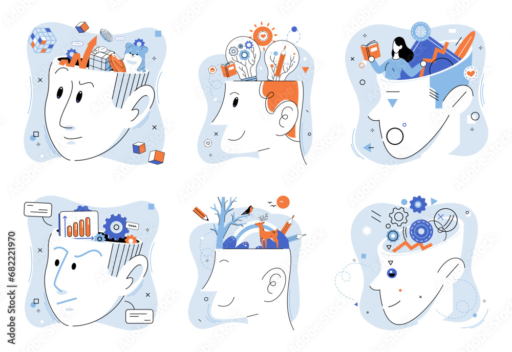 Mindset. Vector illustration. Motivation and inspiration drive ...