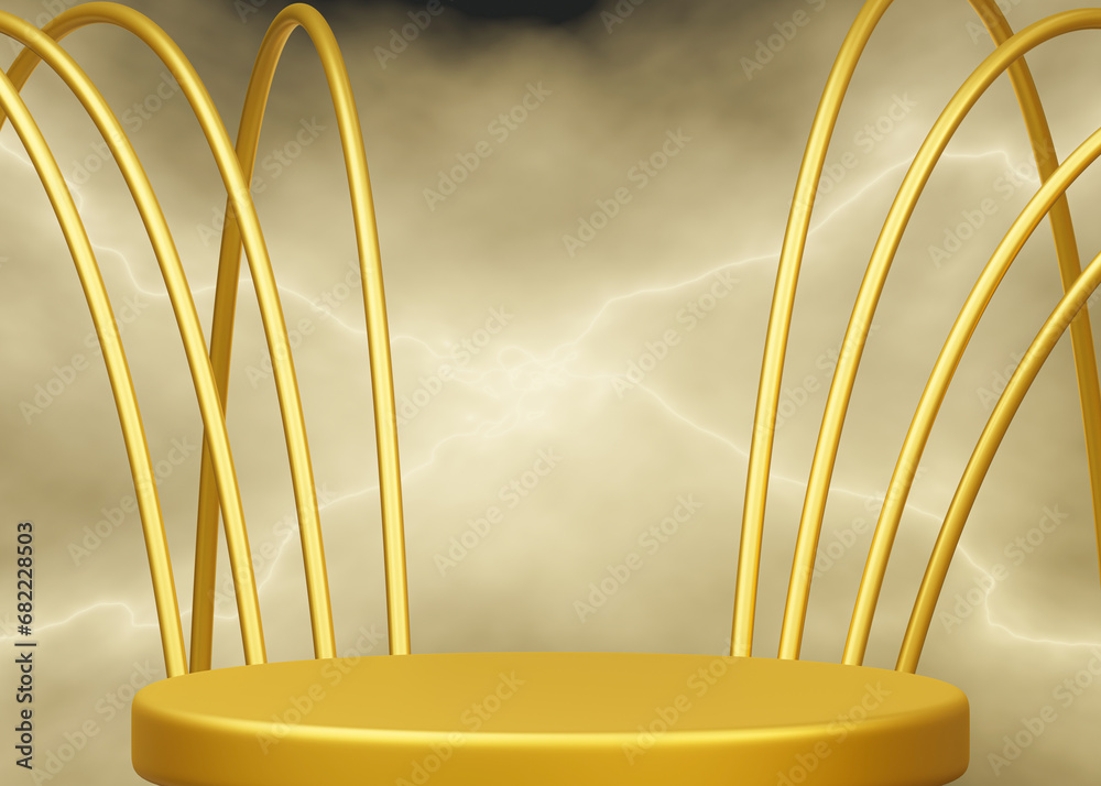 Gold podium product advertising stage background,Gold podium stage 3d ...