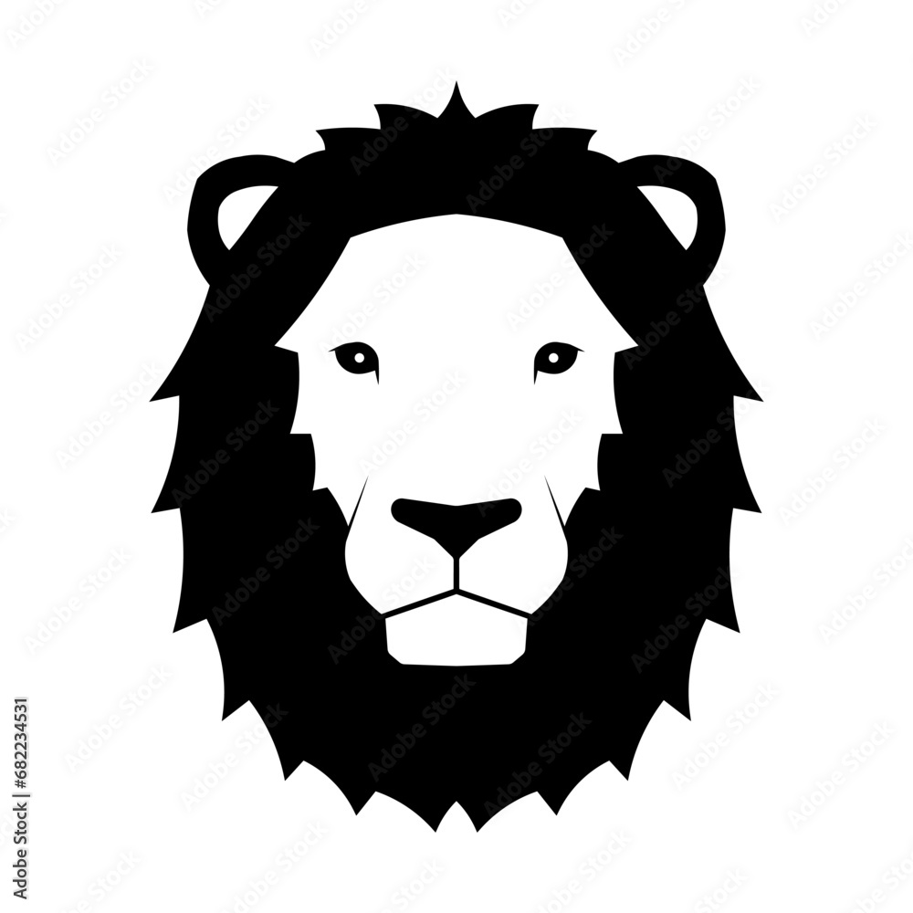 Lion head logo. Wildlife face icon. Heraldry and royal symbol. Vector ...