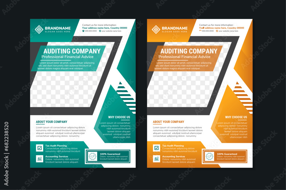 Accounting, Auditing, and bookkeeping service flyer template. Tax ...
